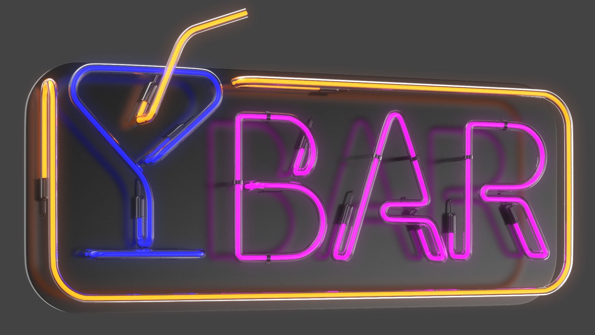 Detailed Neon Bar Sign 3D Model - TurboSquid 2078861