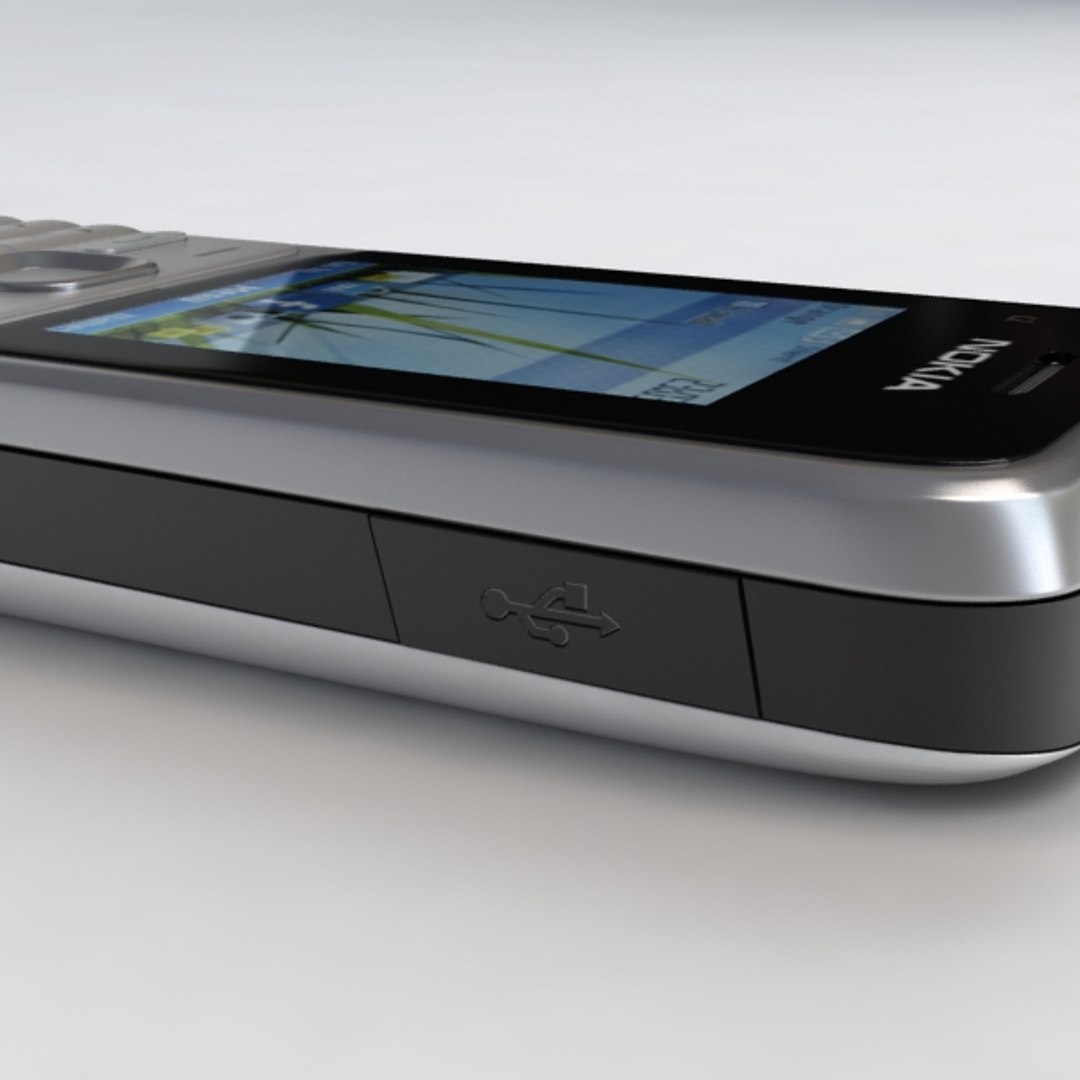 3d Nokia C2-01 White-silver Cell Phone Model