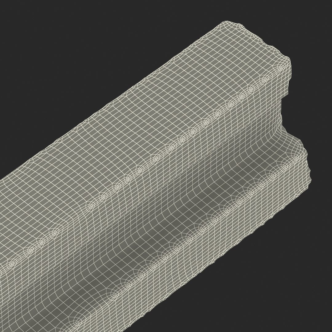 Concrete T-beam Chunk 3 3d Model