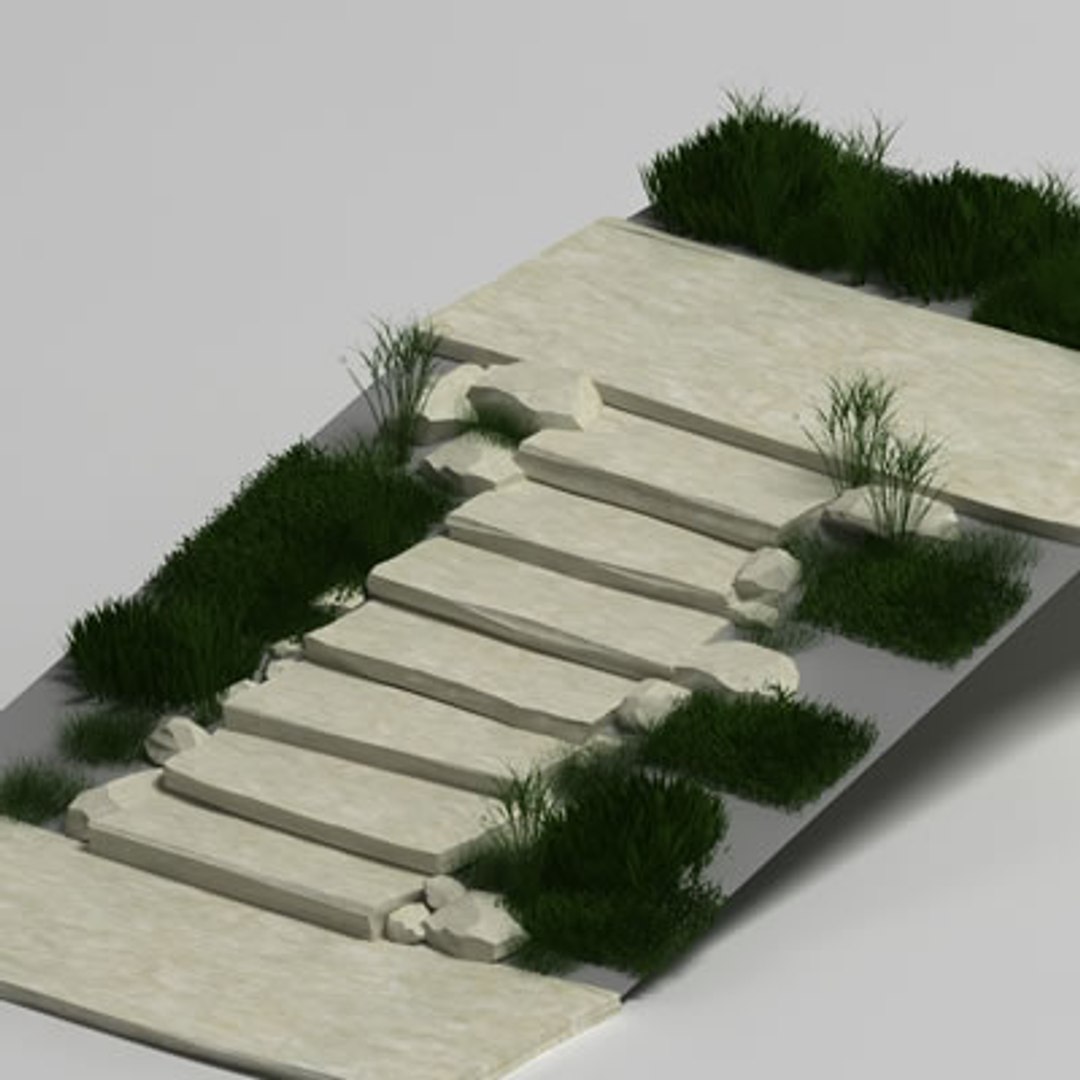 natural stone stair 3d model
