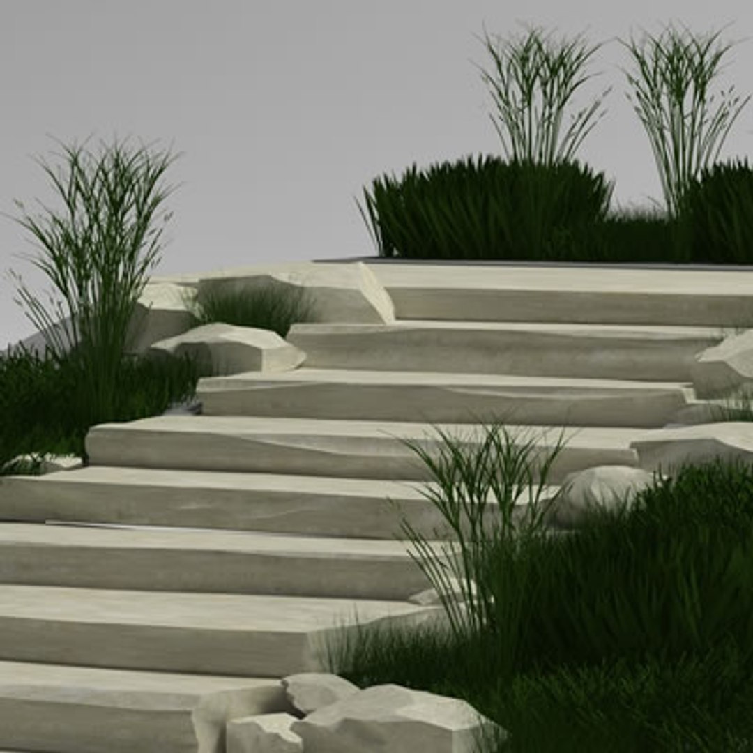 natural stone stair 3d model