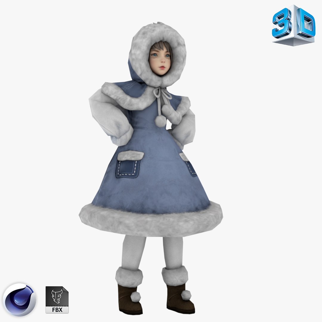 Realistic Little Girl Character 3D Model - TurboSquid 2186593