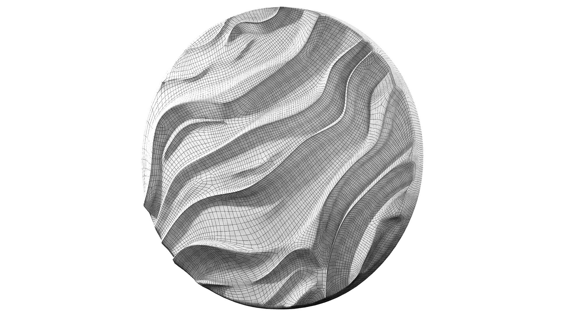 3D Wall Relief Art Wavy Folded Round Decor - TurboSquid 2351995