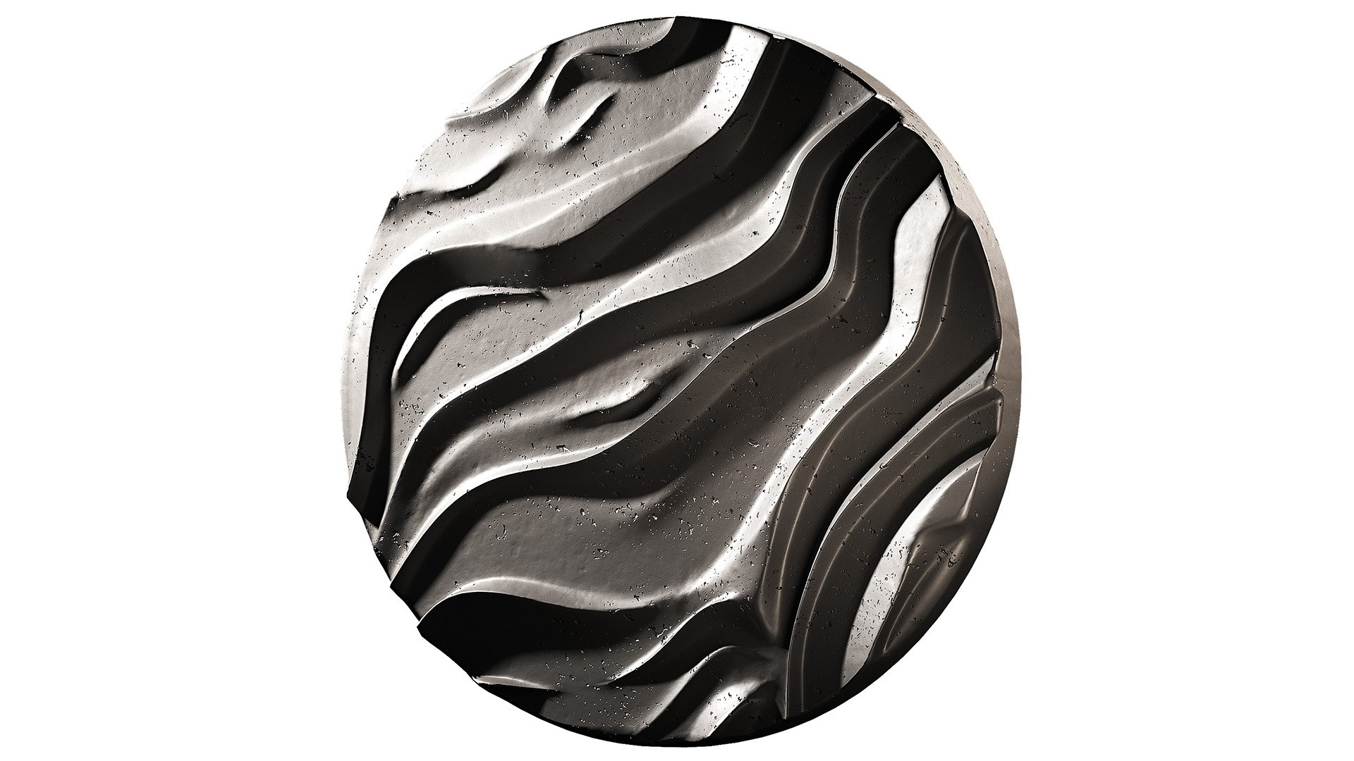 3D Wall Relief Art Wavy Folded Round Decor - TurboSquid 2351995