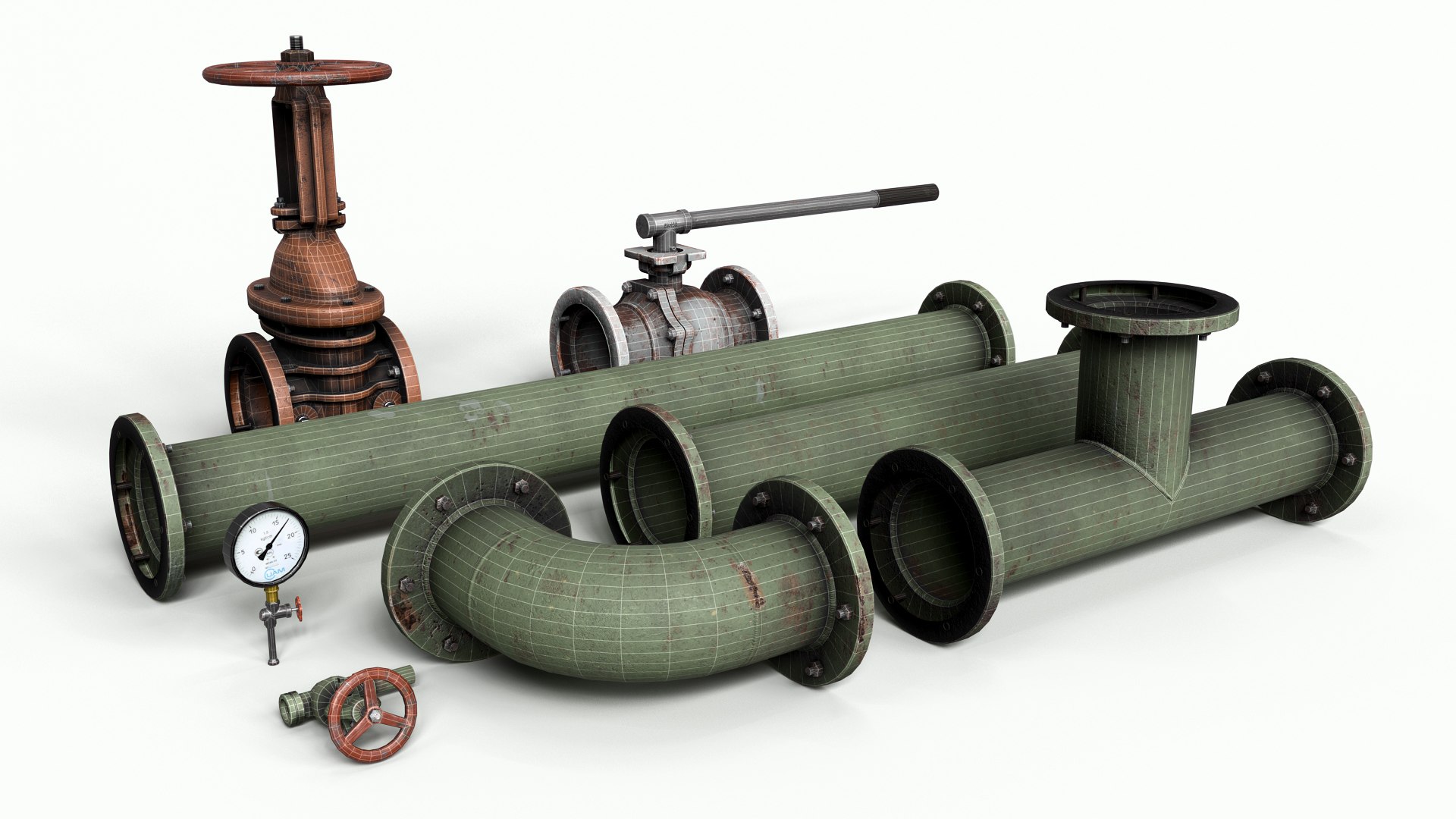 Modular Industrial Pipes And Valves 3D Model - TurboSquid 2070053