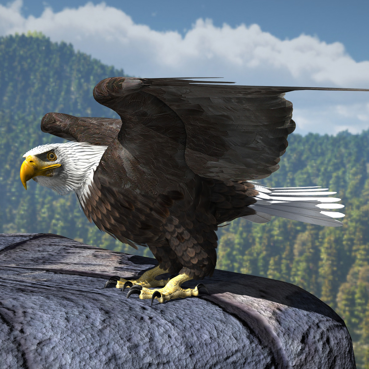 3d rigged lightwave eagle