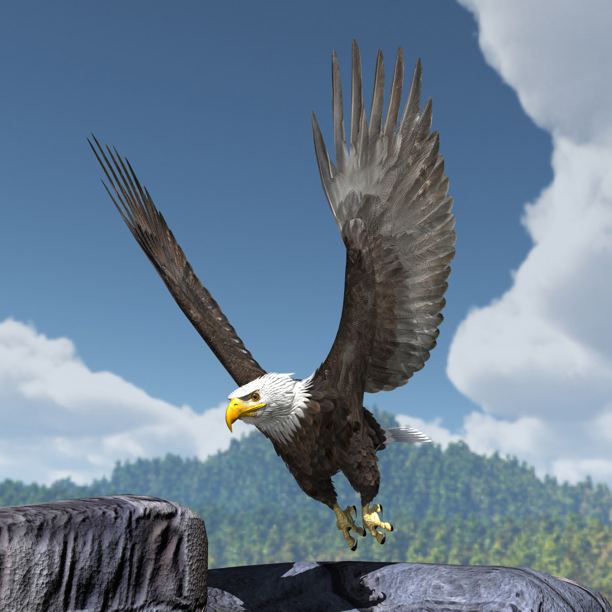 3d rigged lightwave eagle