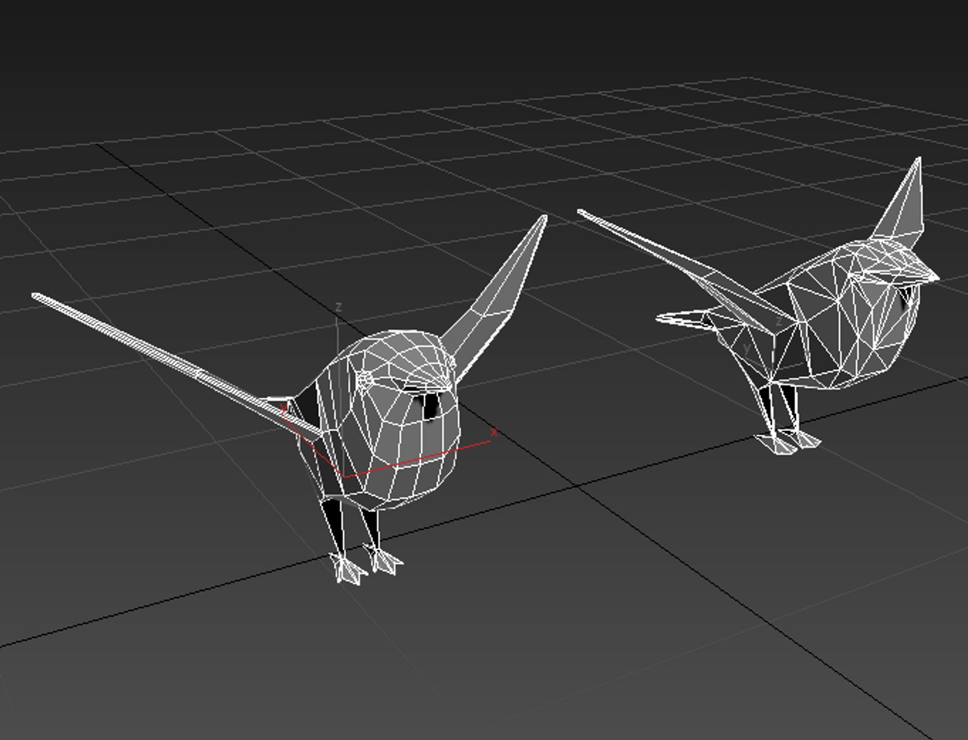 Free Obj Mode Bird Quad Triangles