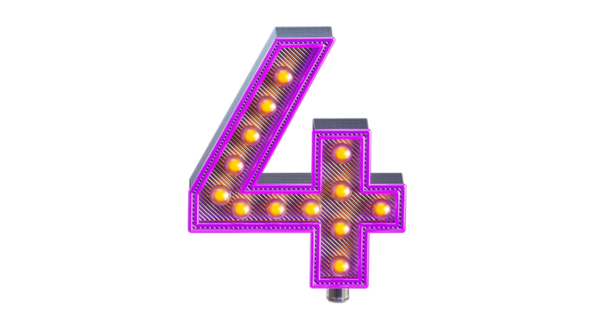 Happy Birthday Digital Neon Lamp Number Model - TurboSquid 2238458