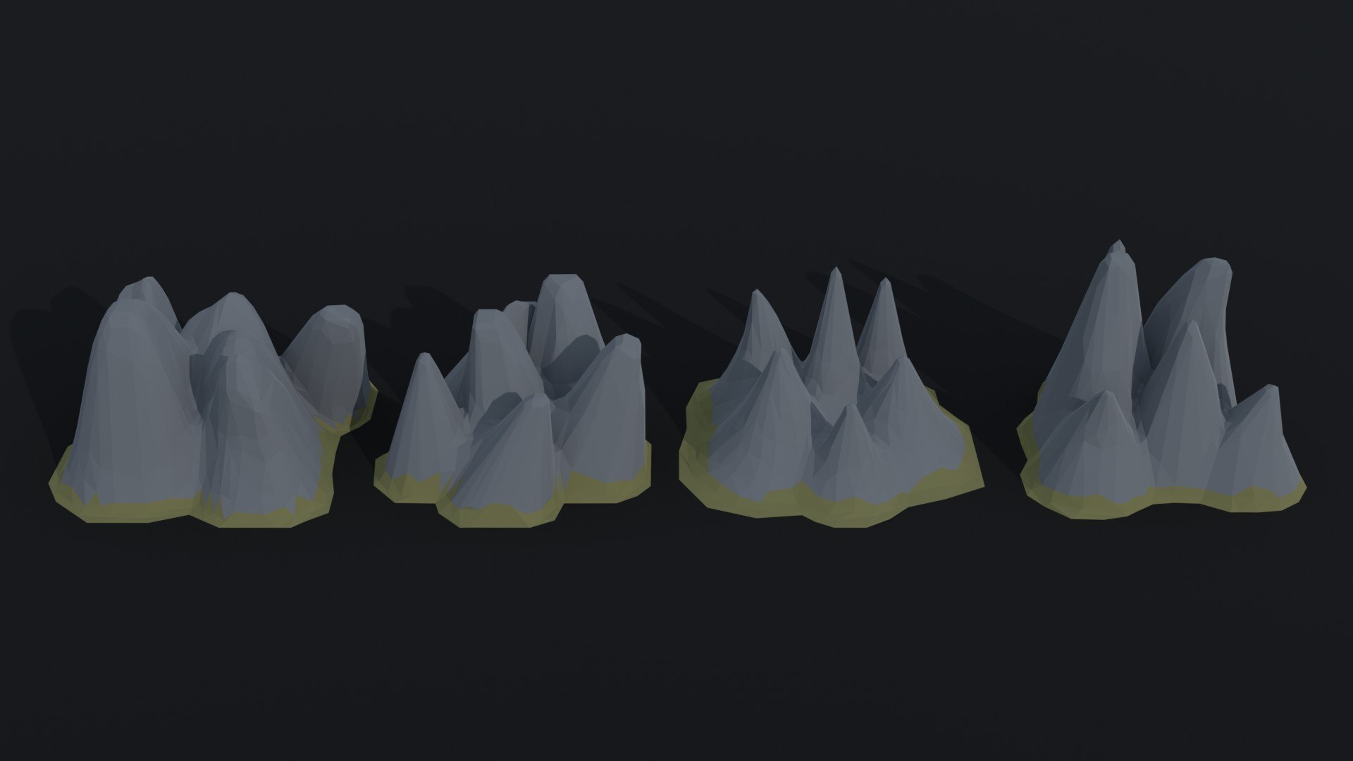 Low-poly Cartoon Mountains Kit Poly Style 3D Model - TurboSquid 1837777