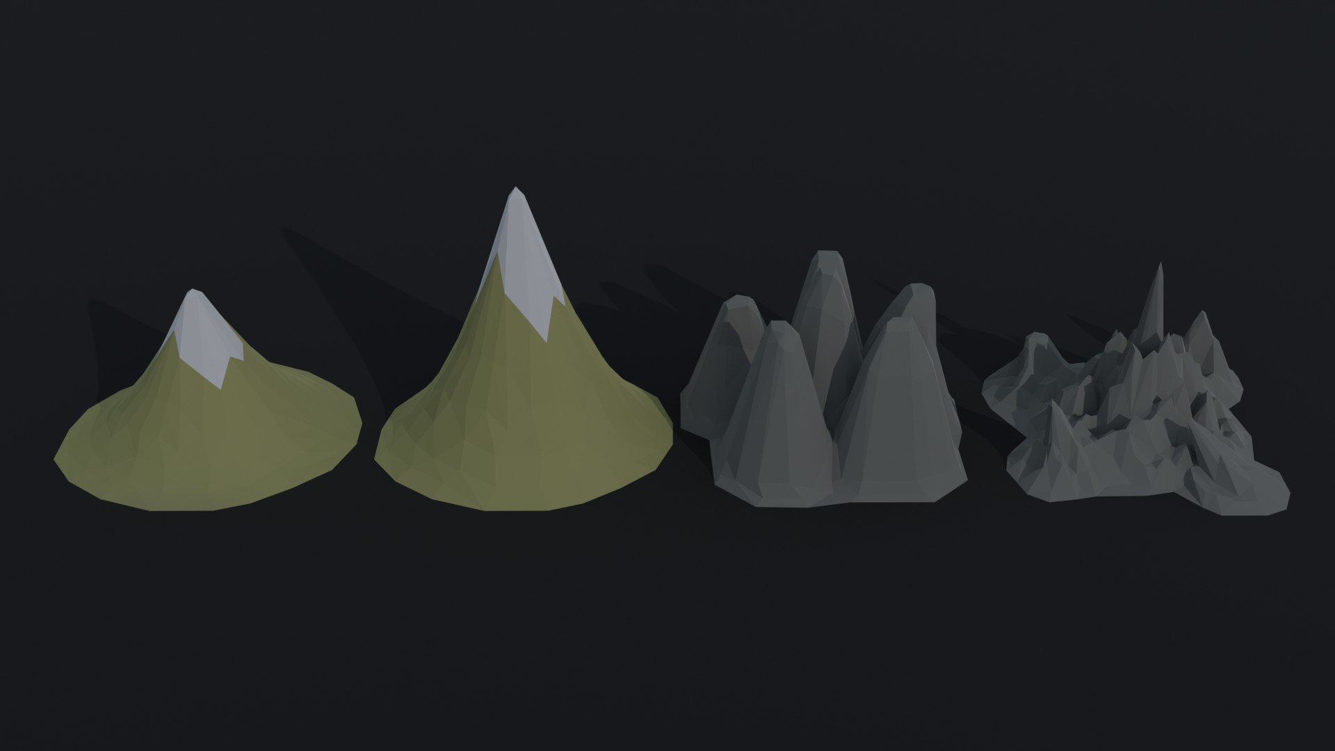 Low-poly Cartoon Mountains Kit Poly Style 3D Model - TurboSquid 1837777