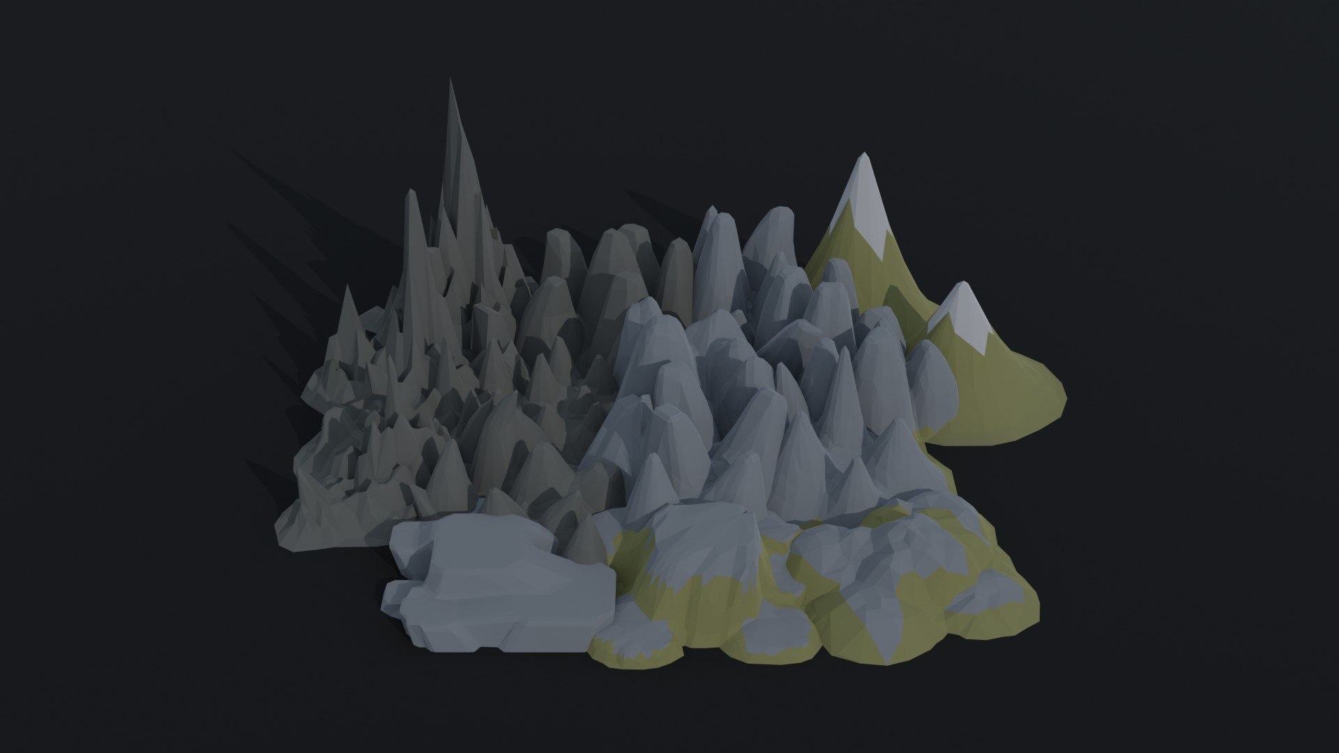 Low-poly Cartoon Mountains Kit Poly Style 3D Model - TurboSquid 1837777