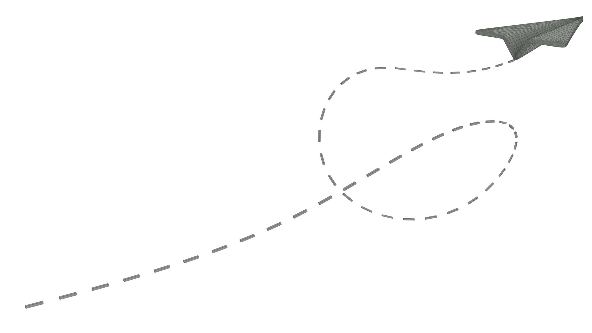 Paper Plane With Trail Icon 3D Model - TurboSquid 2217777