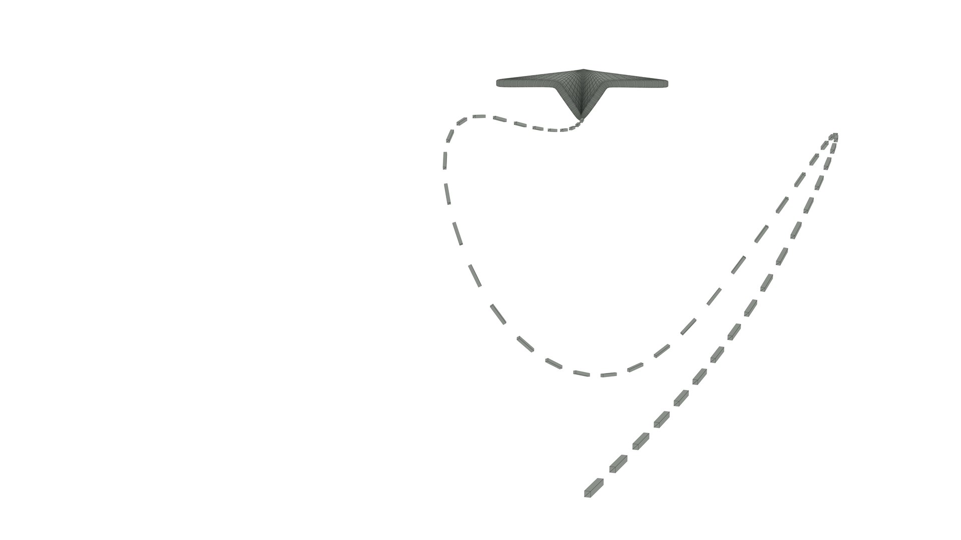 Paper Plane With Trail Icon 3D Model - TurboSquid 2217777