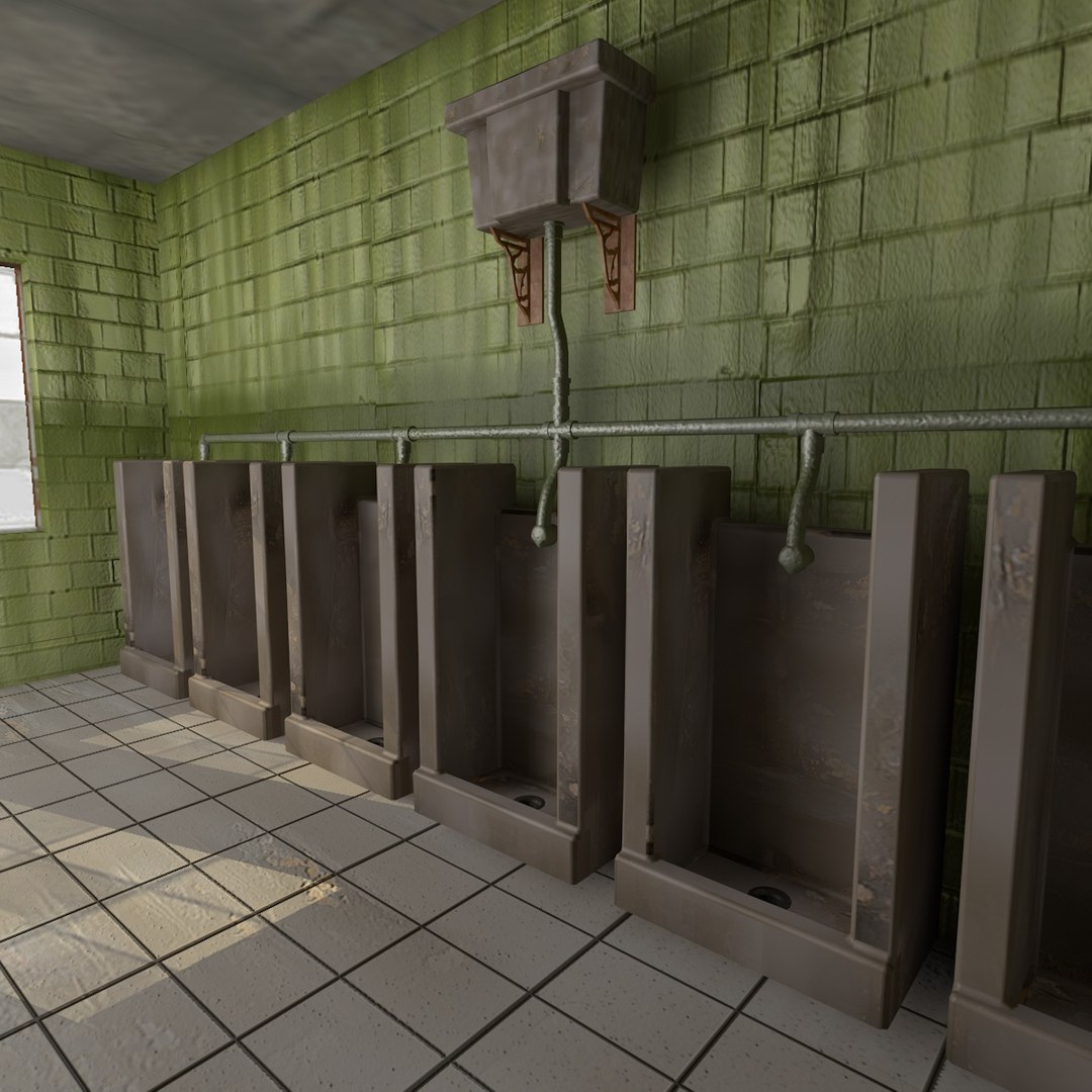 3d old public toilet building exterior