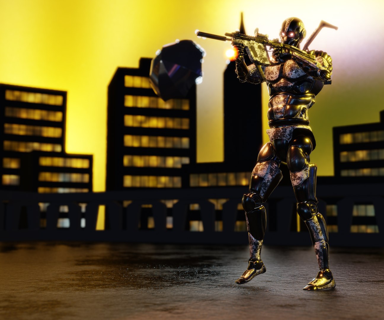 3D Assassin Robot Character Rigged Unreal - TurboSquid 1919942