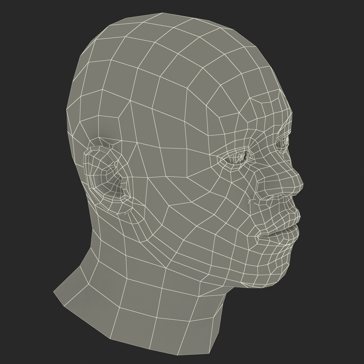 3d model african american male head