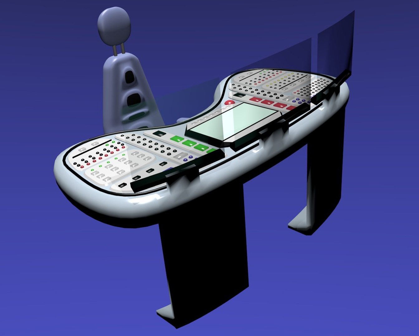 3d Model Workstation Console Chair