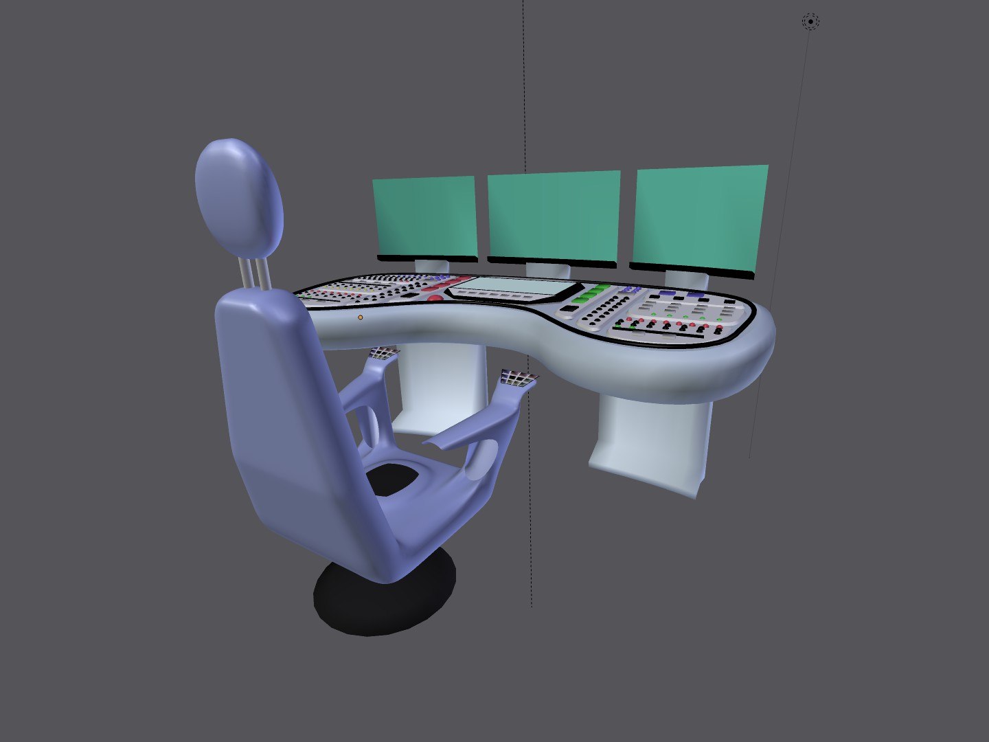3d Model Workstation Console Chair