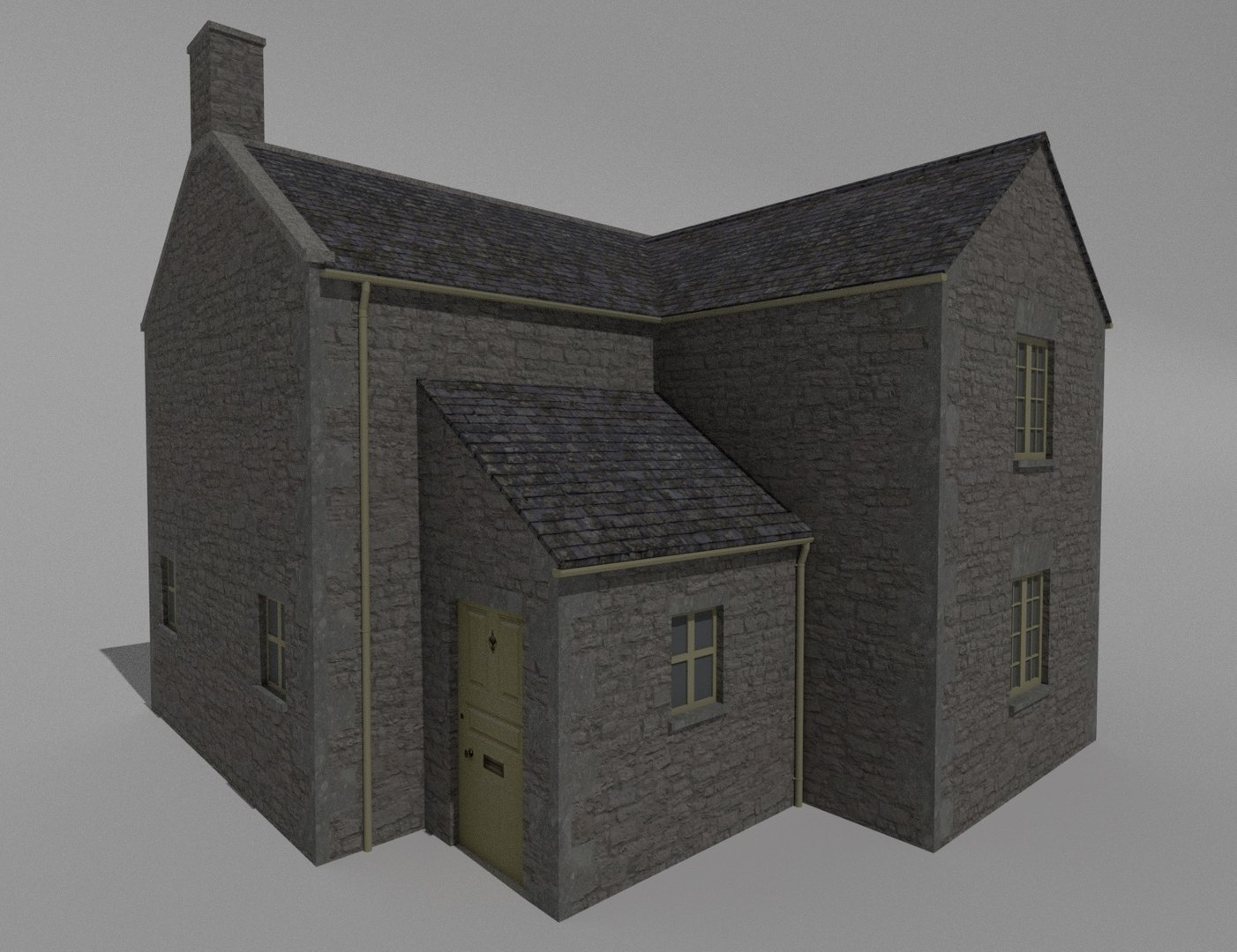 3D British Stone House Model - TurboSquid 1511210