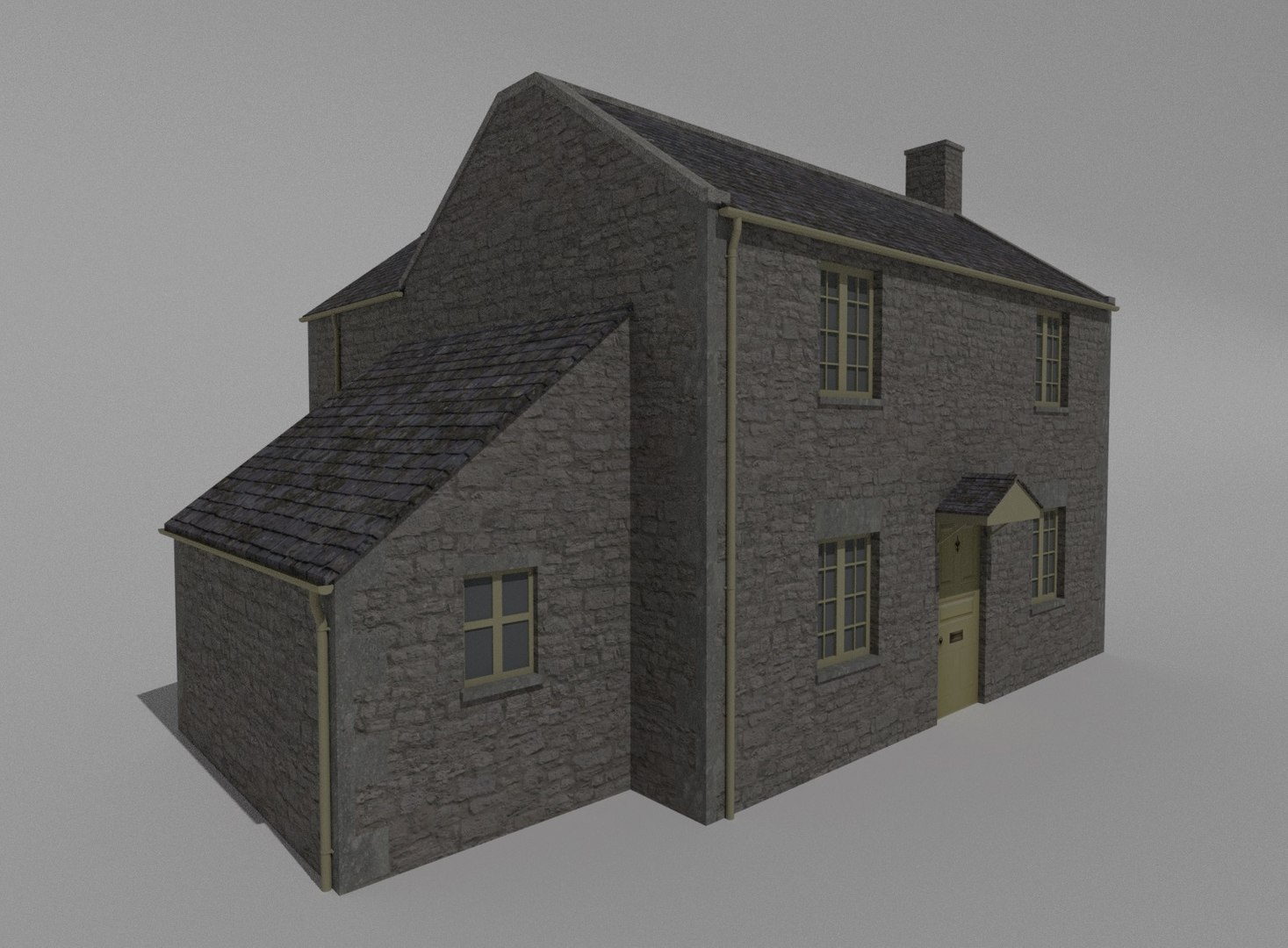3D British Stone House Model - TurboSquid 1511210