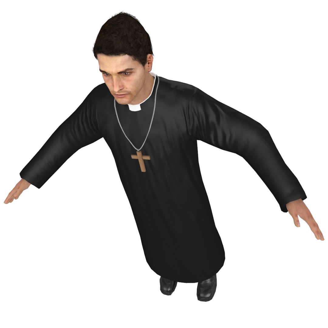 3D catholic priest - TurboSquid 1279404