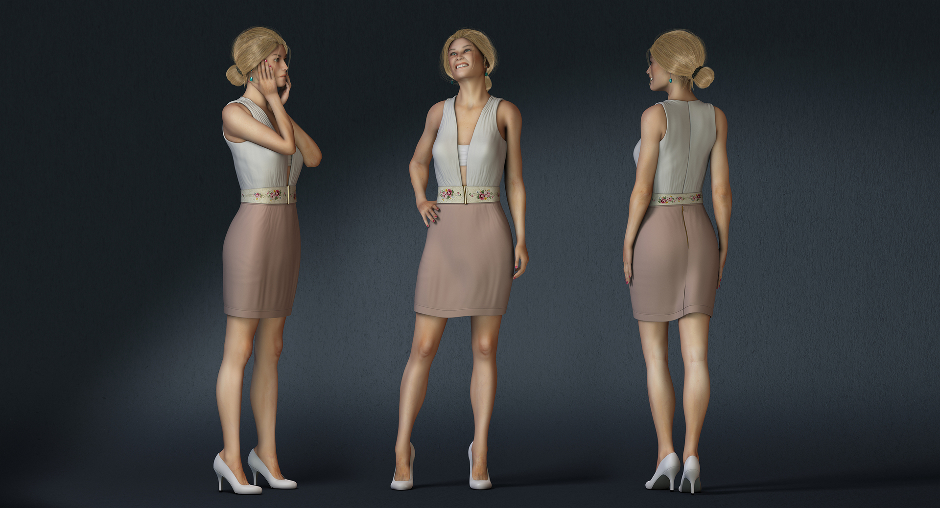 rose female rigged body woman max