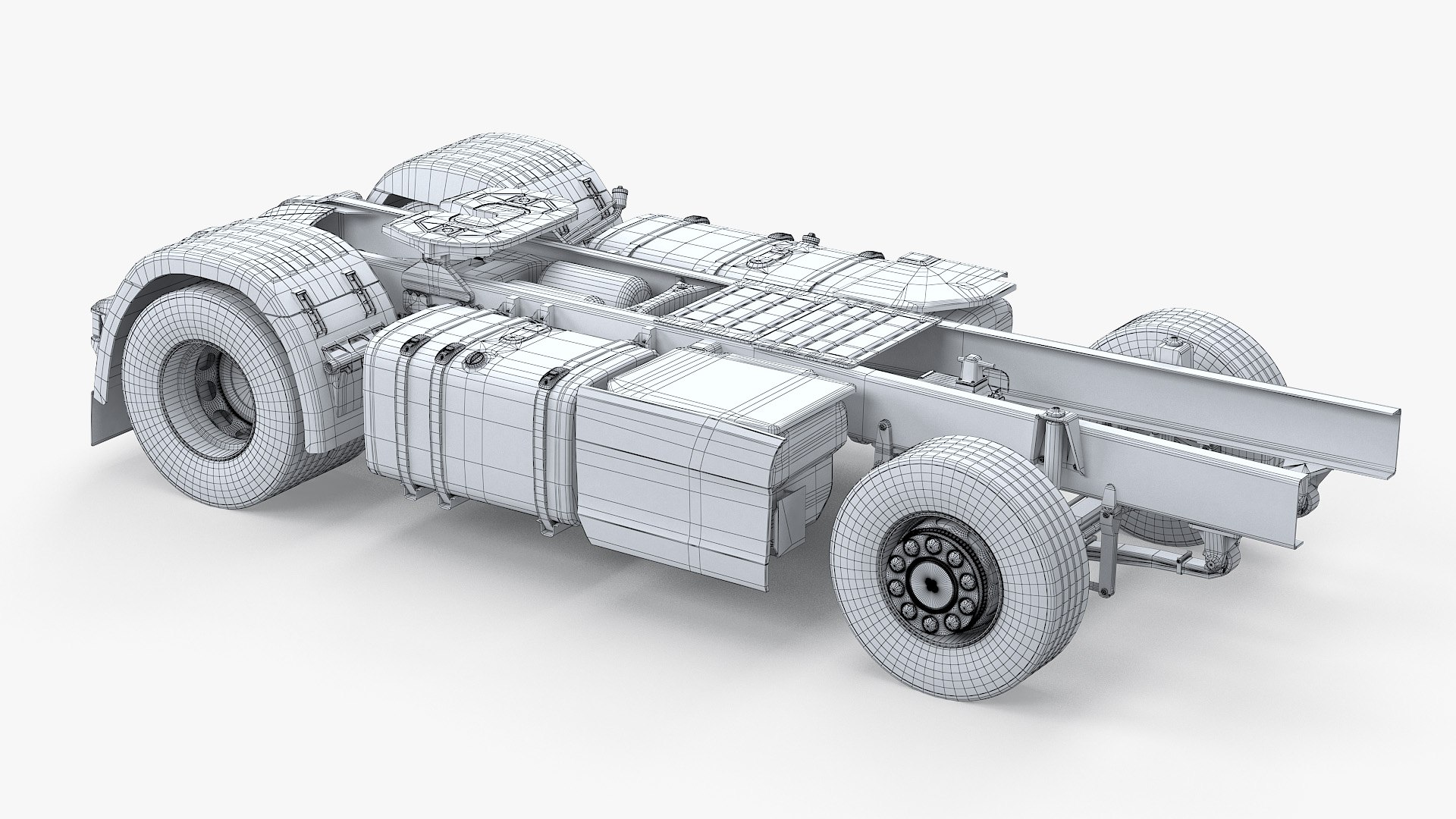 3D Semi Truck Chassis Model - TurboSquid 1646328