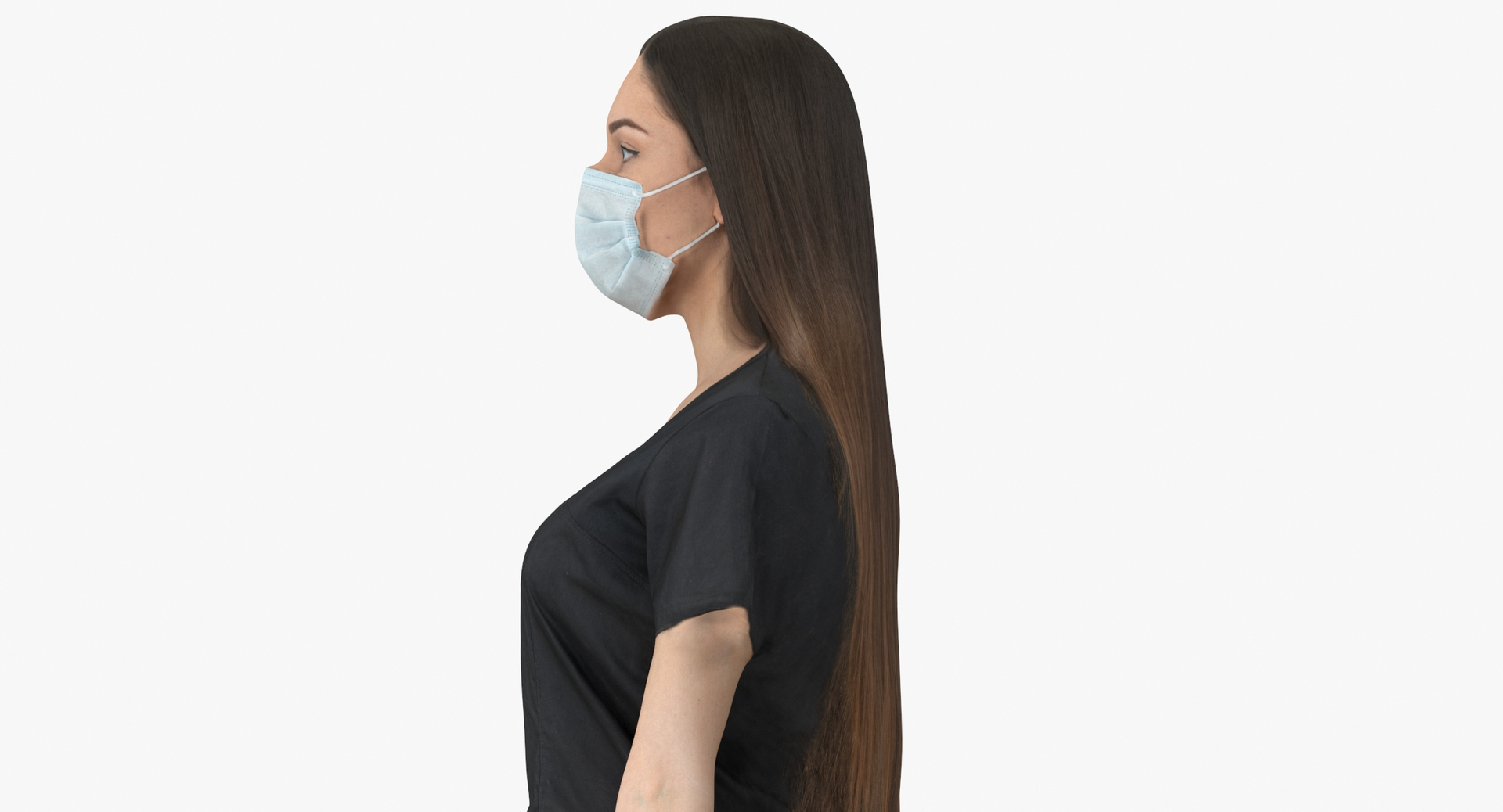 3D model Elizabeth Uniform Medical 01 A Pose Black - TurboSquid 1903589