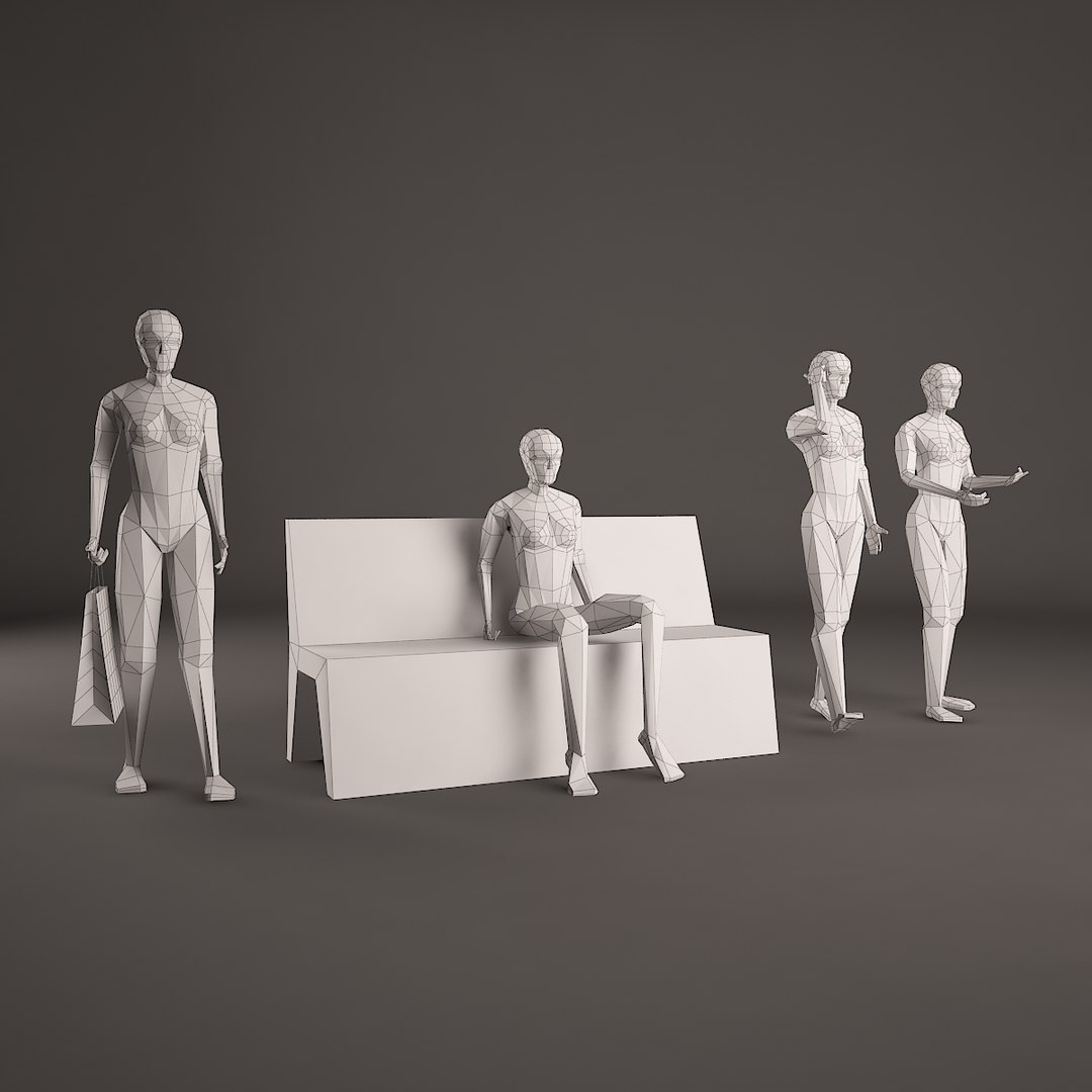 Woman Figure Set Obj