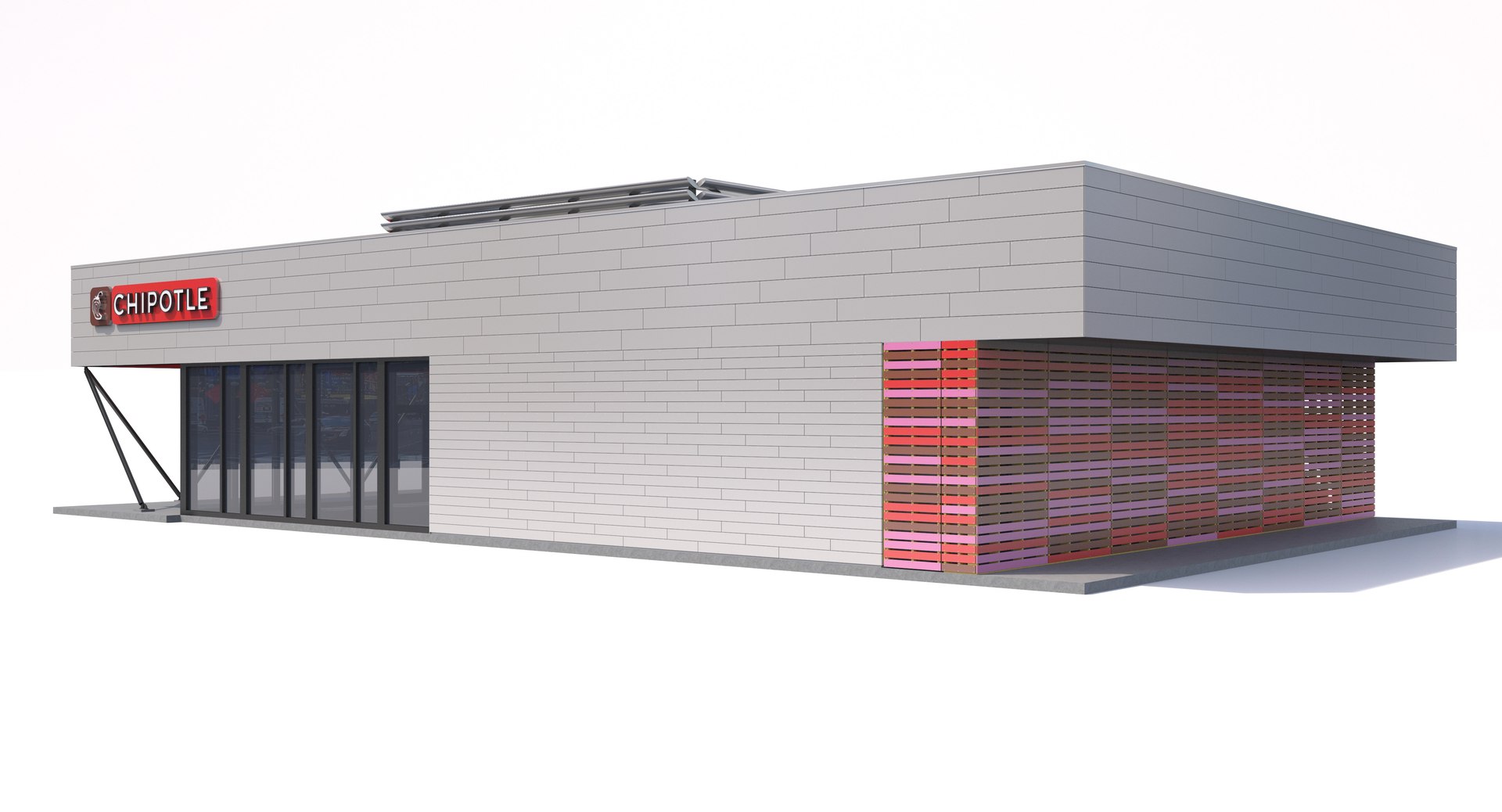 fast food restaurant 3d model