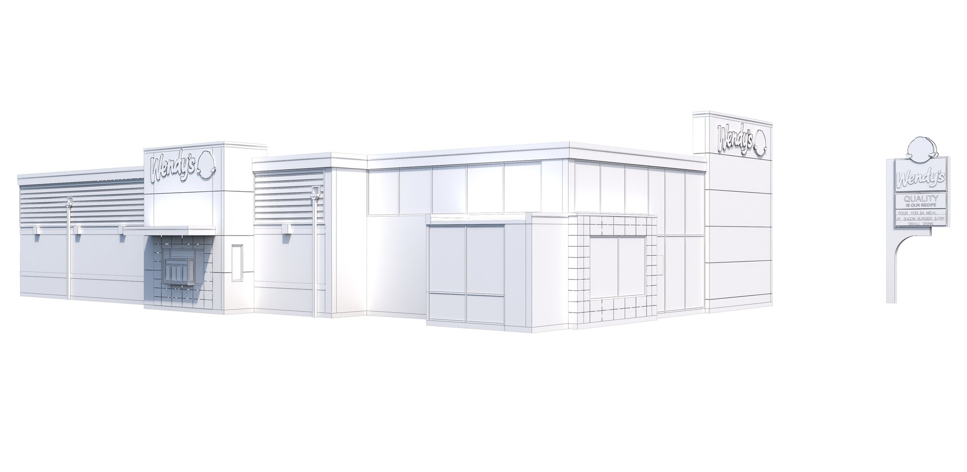 fast food restaurant 3d model