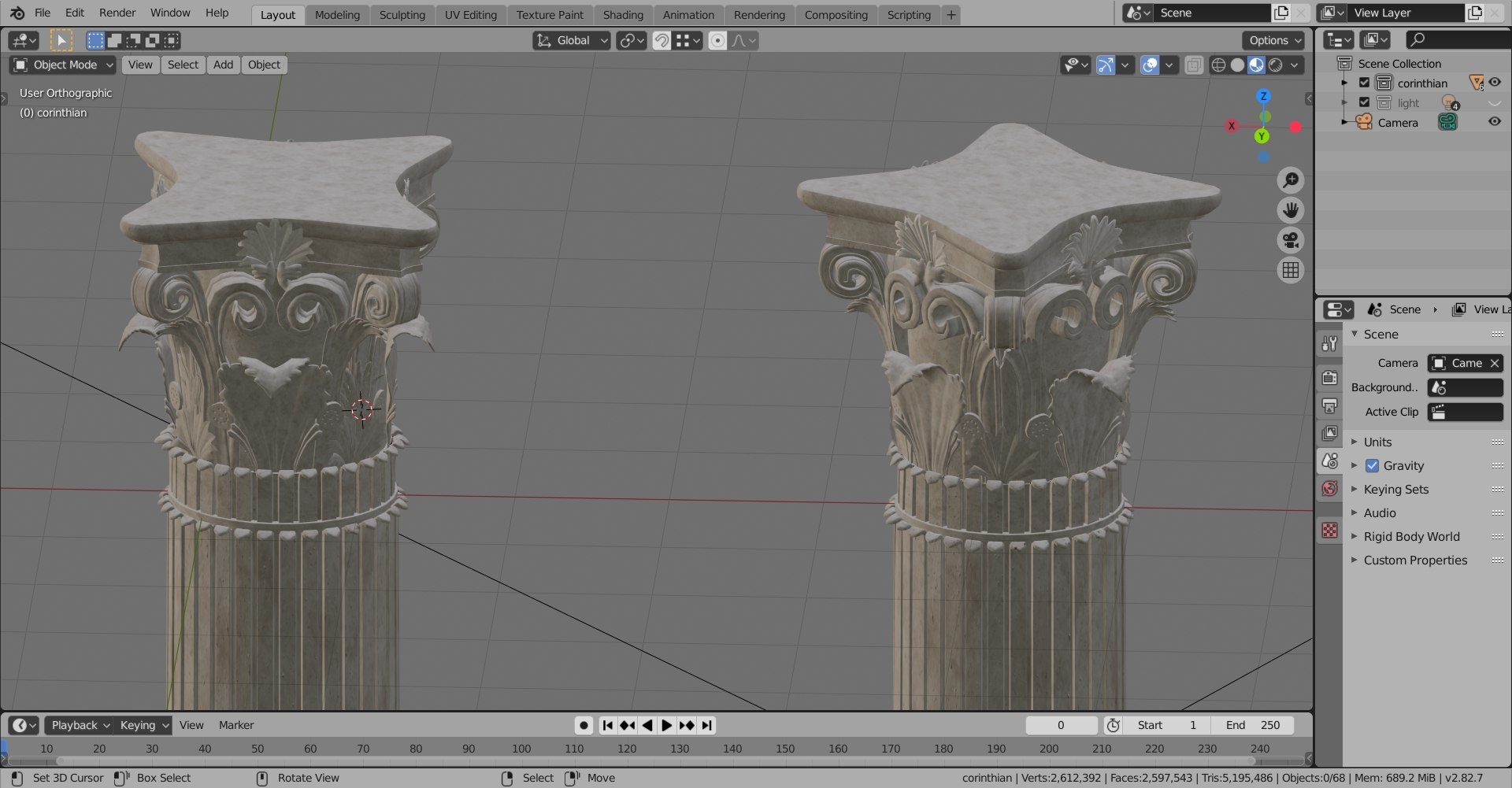 Corinthian Column Classical Architecture 3D Model - TurboSquid 1537719
