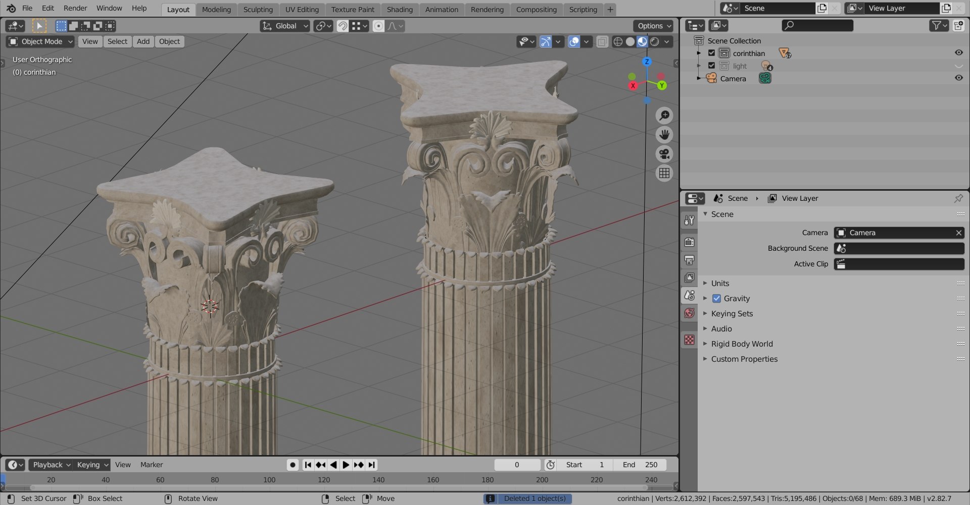 Corinthian Column Classical Architecture 3D Model - TurboSquid 1537719
