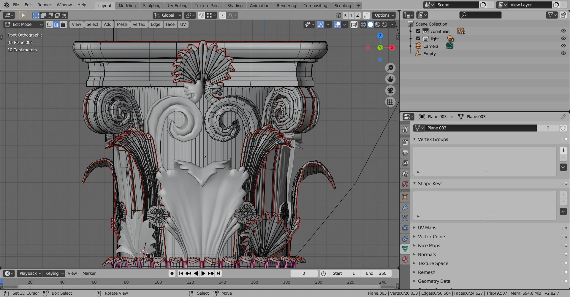 Corinthian Column Classical Architecture 3D Model - TurboSquid 1537719