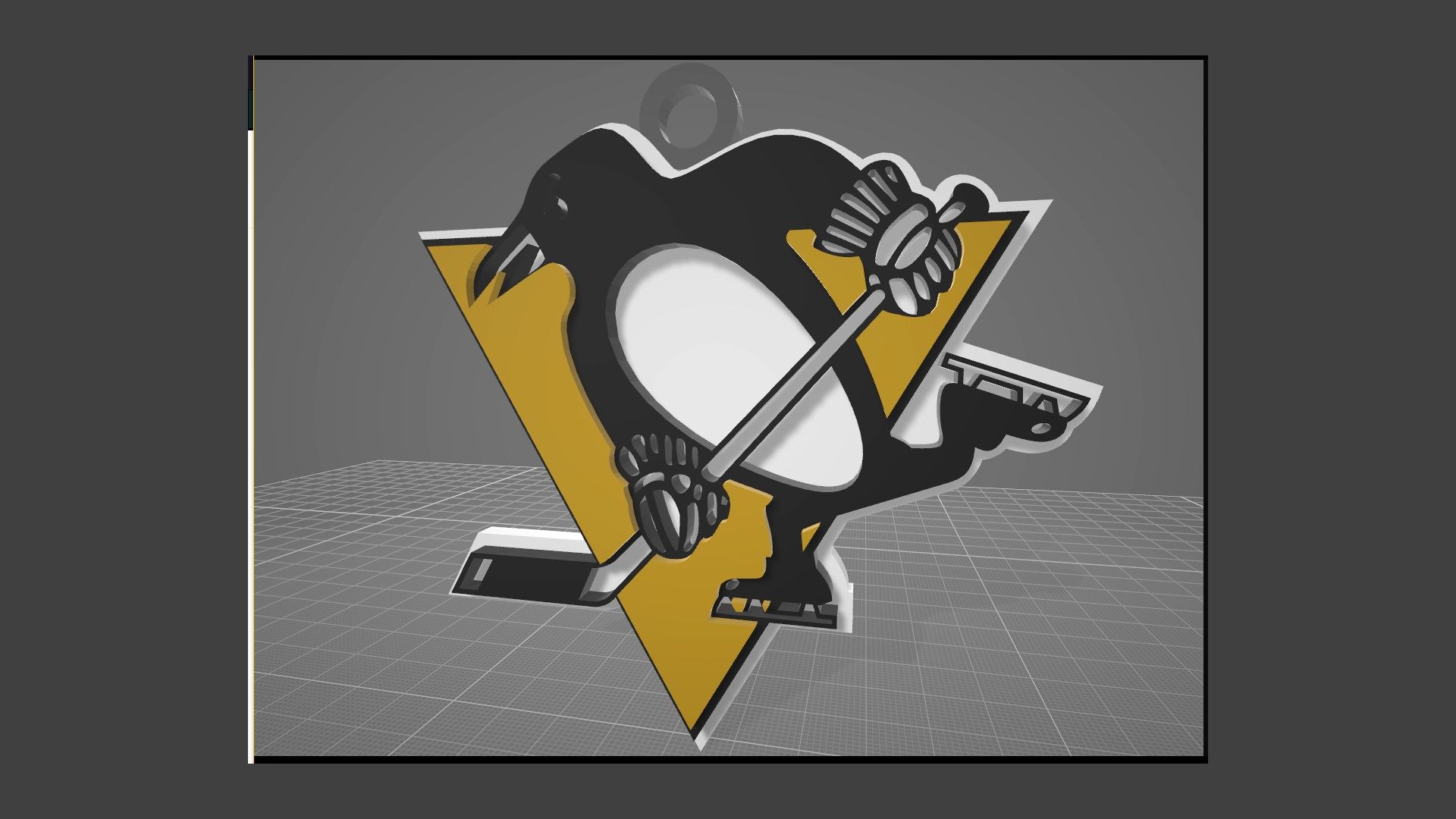 3D Pittsburgh Penguins Keychan Shield Printable And PBR Model ...