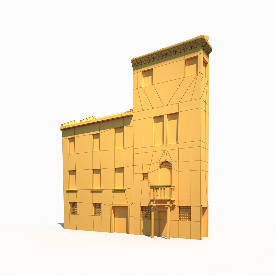 3D Old Building Facade Model - TurboSquid 1201704