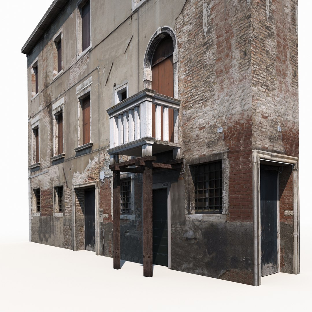 3D Old Building Facade Model - TurboSquid 1201704