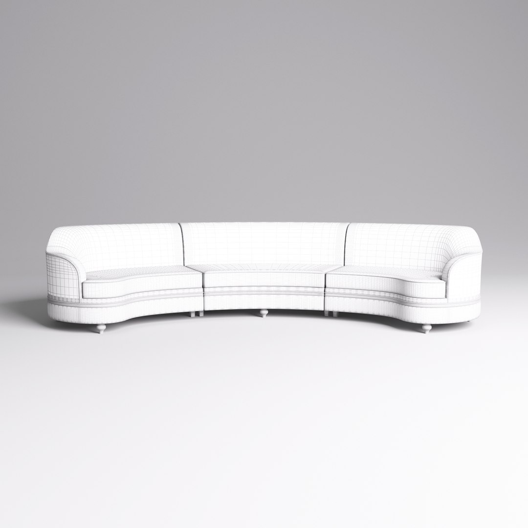 3D Model Fabric Round Sofa 001 - TurboSquid 2398581