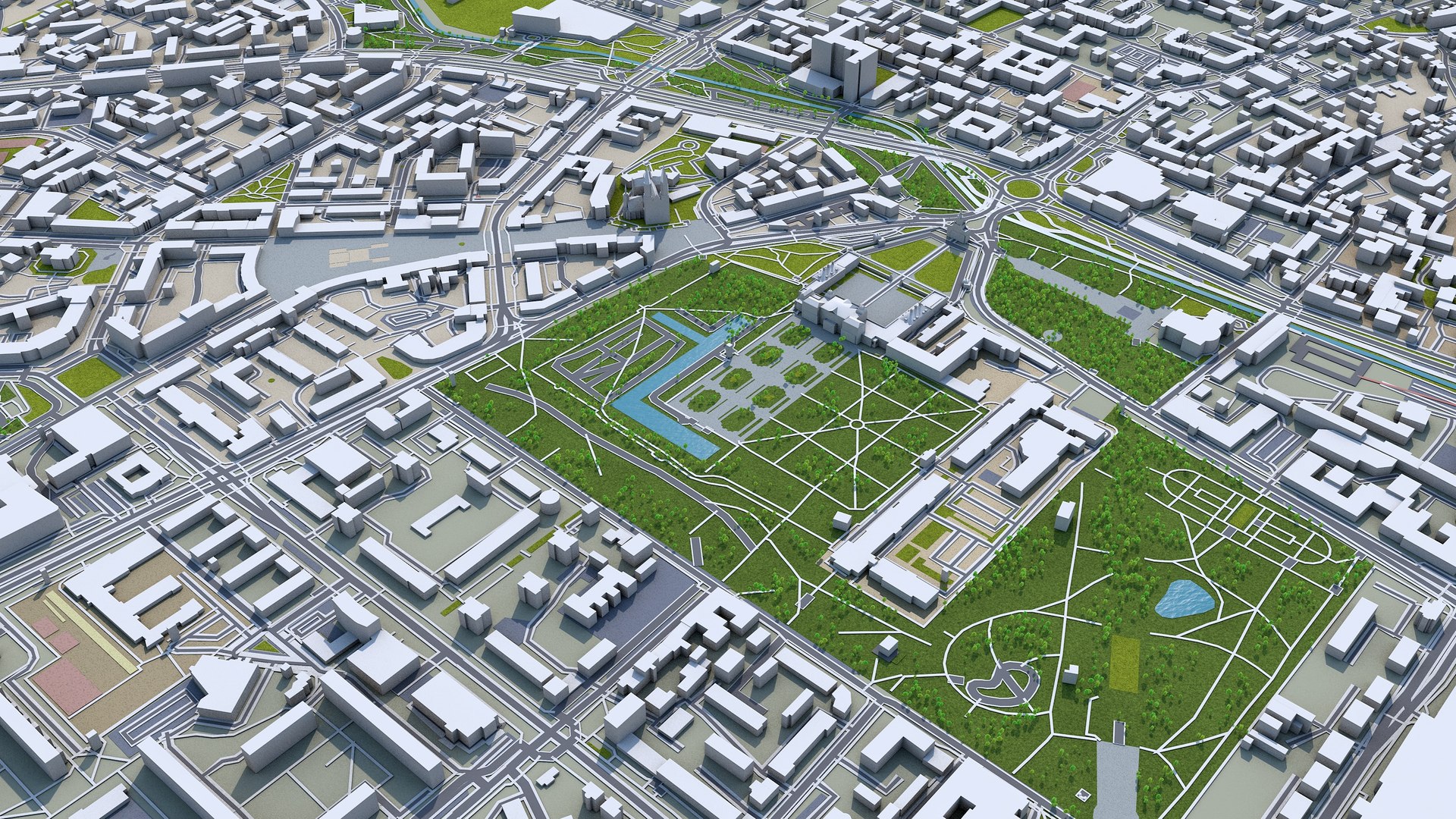 3D city area building model - TurboSquid 1608590