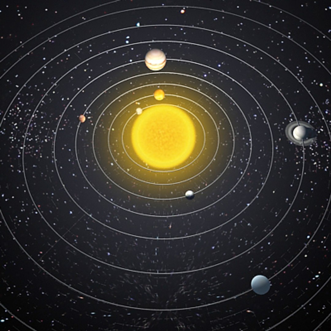 solar planet orbiting 3d model