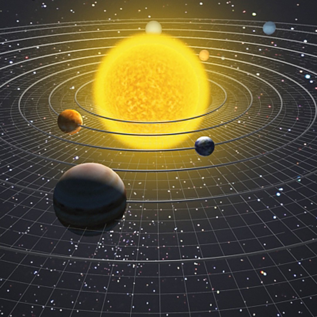 solar planet orbiting 3d model