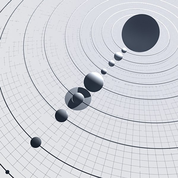 solar planet orbiting 3d model