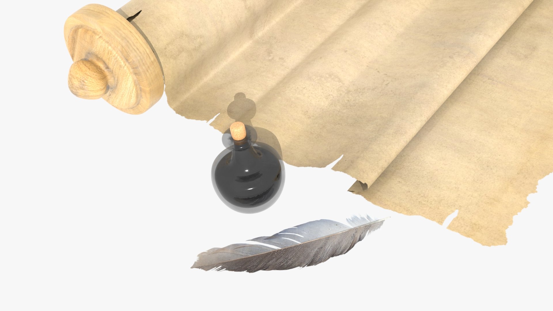 Parchment Ink Model - TurboSquid 1644746