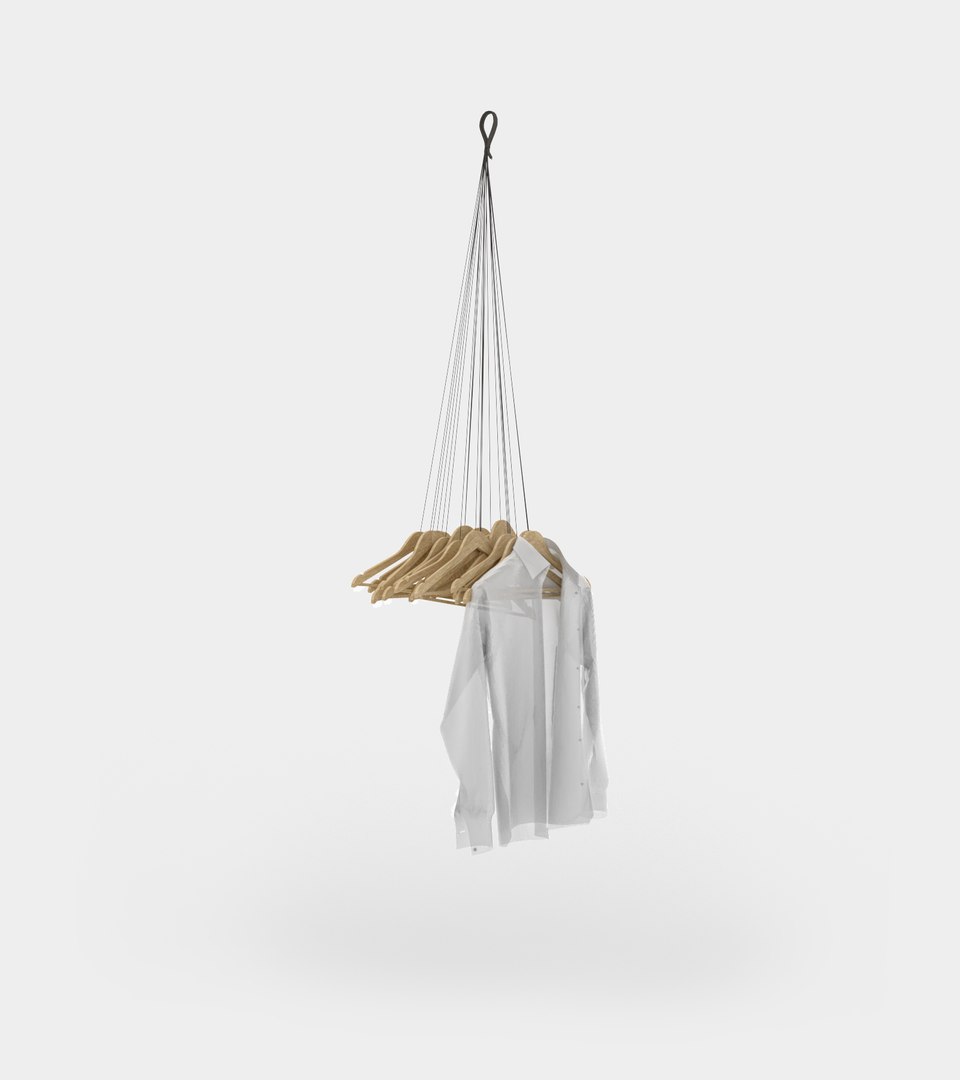 3D hanging coat rack hangers - TurboSquid 1402744