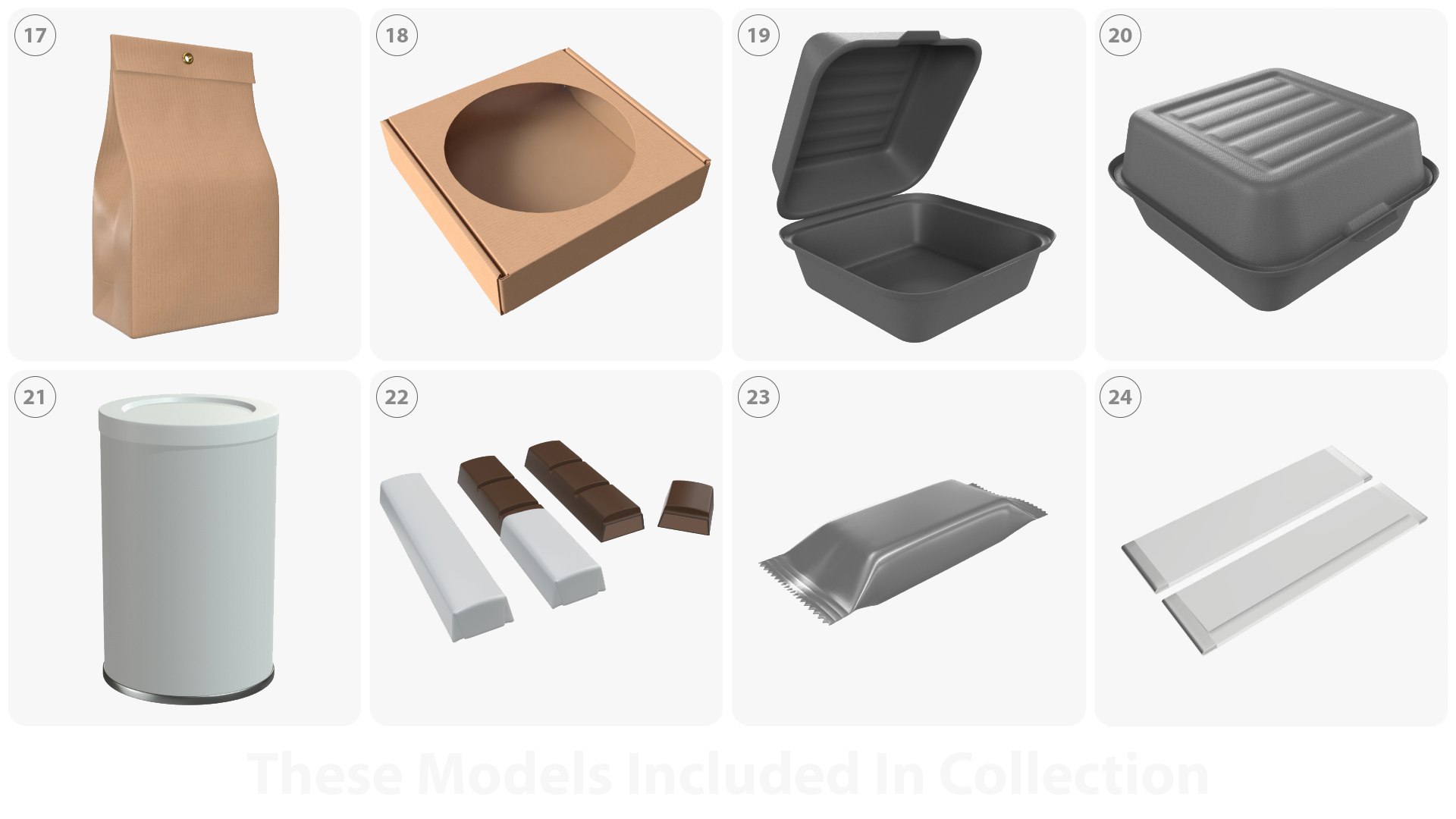 3D Food Pouch Bags Packages And Cans Mock-up Collection - TurboSquid ...