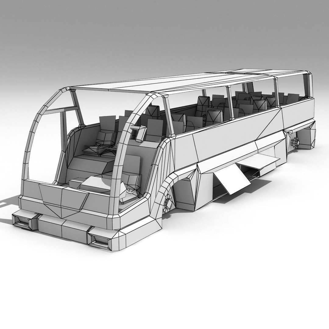 3d Model Wrecked Bus