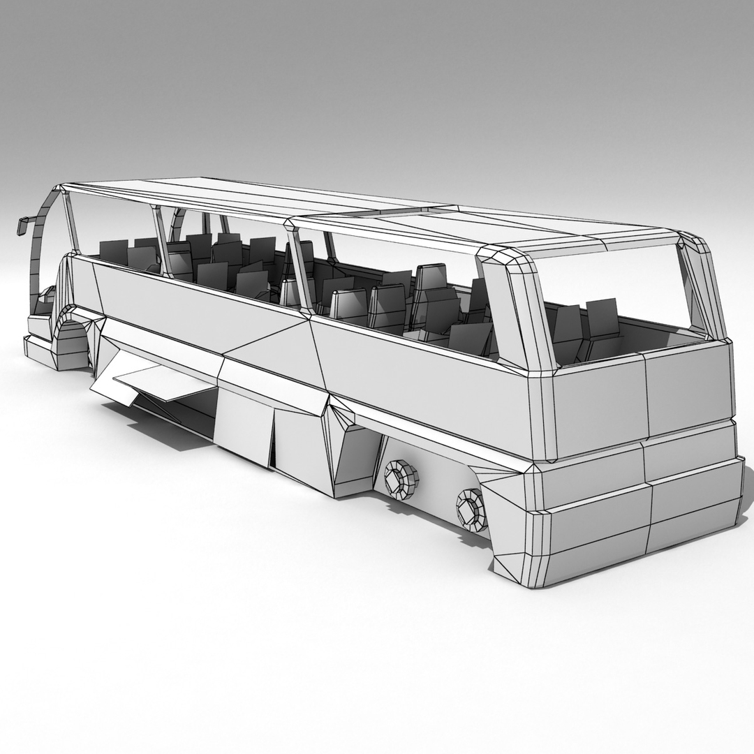 3d model wrecked bus