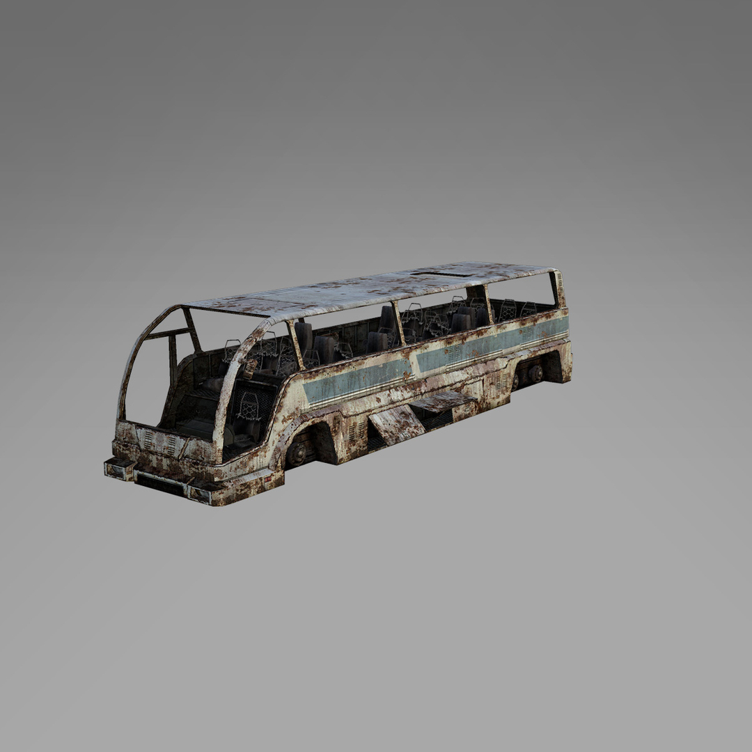 3d Model Wrecked Bus