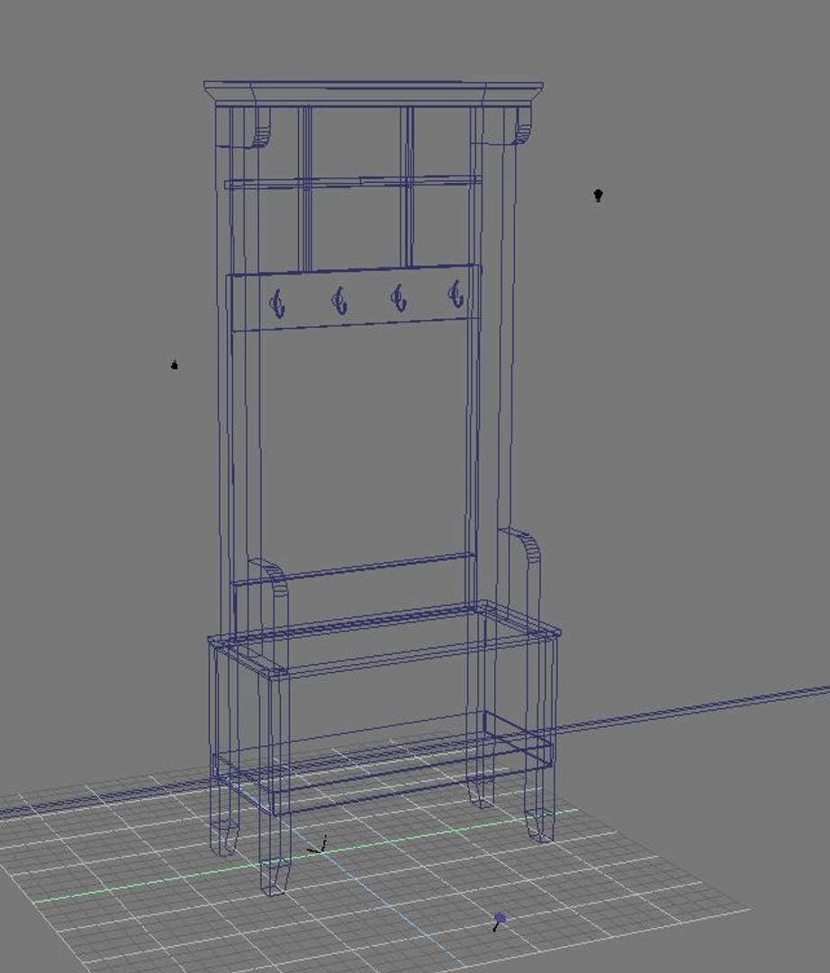 interior hall tree 3d obj